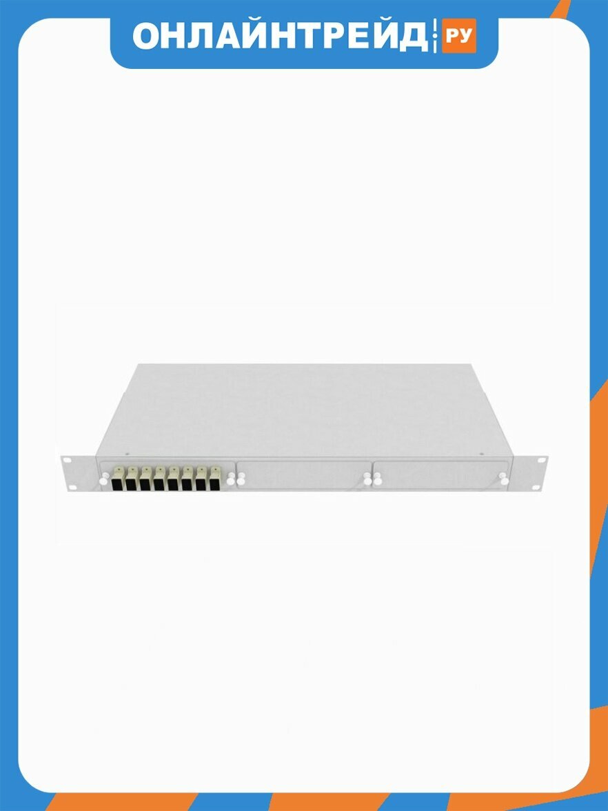 Кросс оптический Toplan , стоечный 19", 8 SC/UPC адаптеров, MM (50/125), 1U, серый, укомплектованный (КРС-Top-1U-08SC/U-OM2-GY)