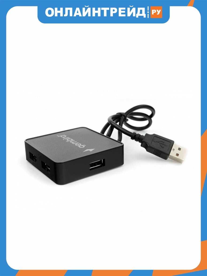 Разветвитель Gembird HUB USB2.0, 4-port, черный