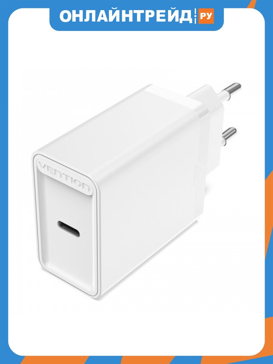 Сетевое зарядное устройство Vention на 1 порт USB C QC 4.0 Белый
