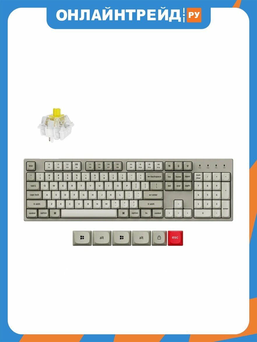 Клавиатура Keychron C2 Pro 8K, Banana Switches, проводная, Retro (C2PX-M4-RU)