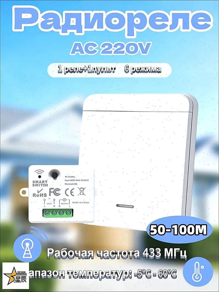 RF 433 МГц беспроводной настенный пульт дистанционного управления, мини-реле приемника, переключатель светодиодной лампы