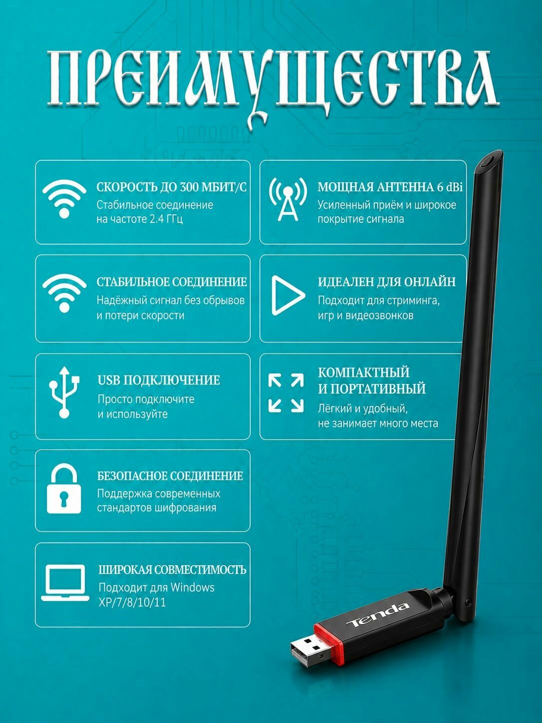 Tenda Wi-Fi-адаптер — фото 1