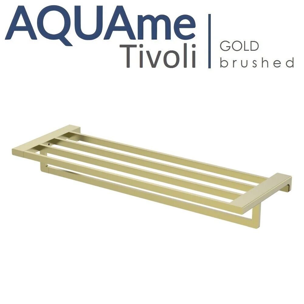 Полка для полотенца с держателем AQUAme Tivoli шлифованное золото AQM7305BG