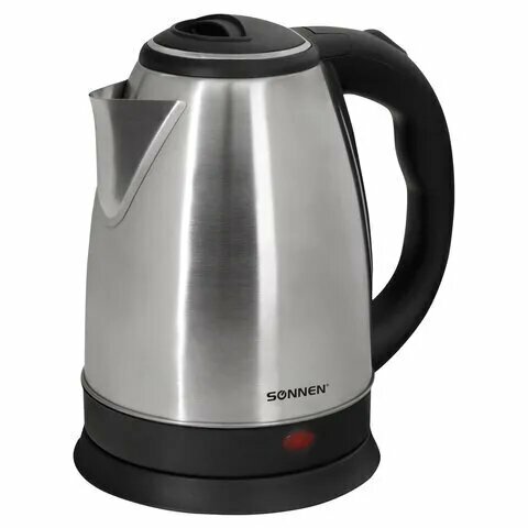 Чайник электрический SONNEN KT-118, 1,8 л, 1500 Вт, закрытый нагревательный элемент, нержавеющая сталь, серебристый, 452926