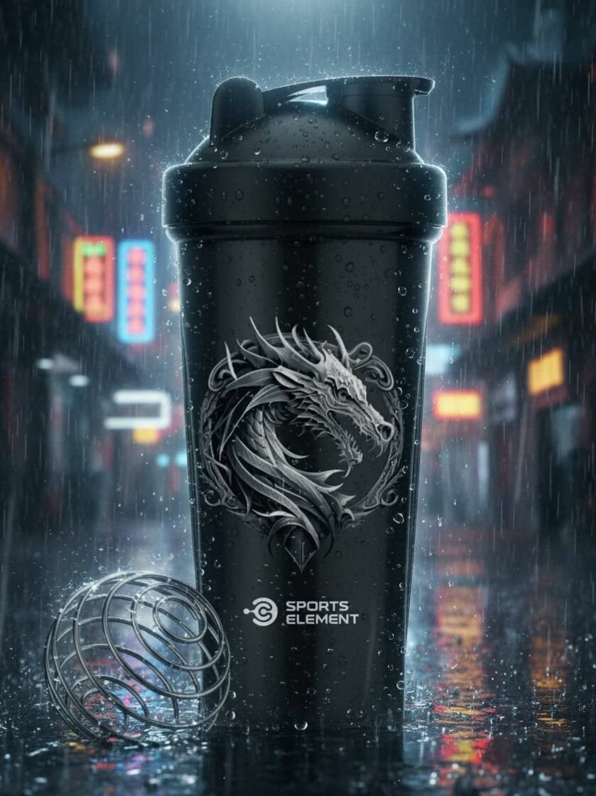 Шейкер спортивный для протеина и спортивного питания " Dragon " 600 мл с венчиком протеиновый спортпит