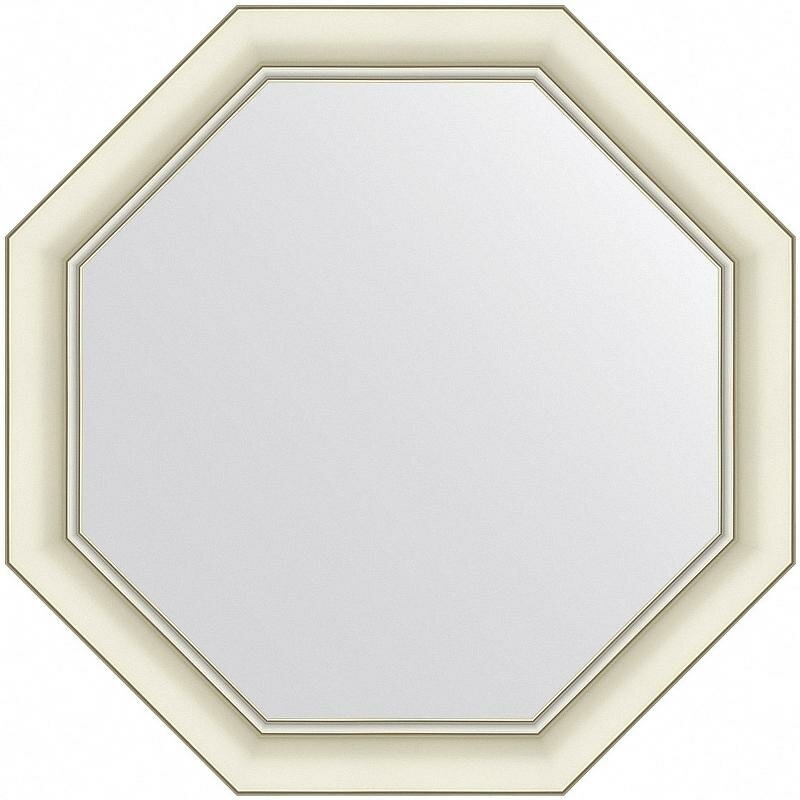 Зеркало Evoform Octagon 61x61 BY 7431 в багетной раме - Белый с серебром 60 мм
