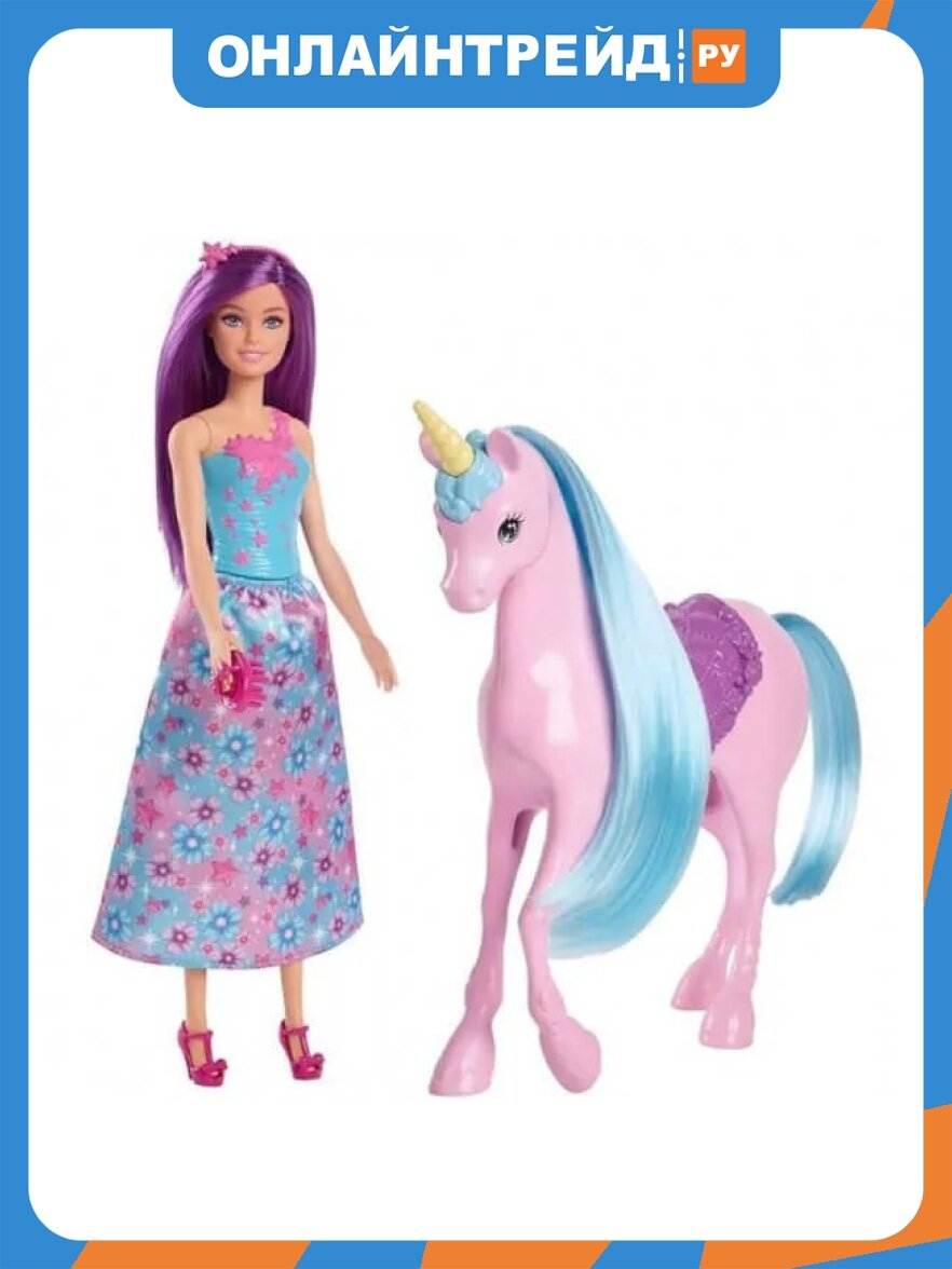 Игровой набор Barbie HYT62 и единорог