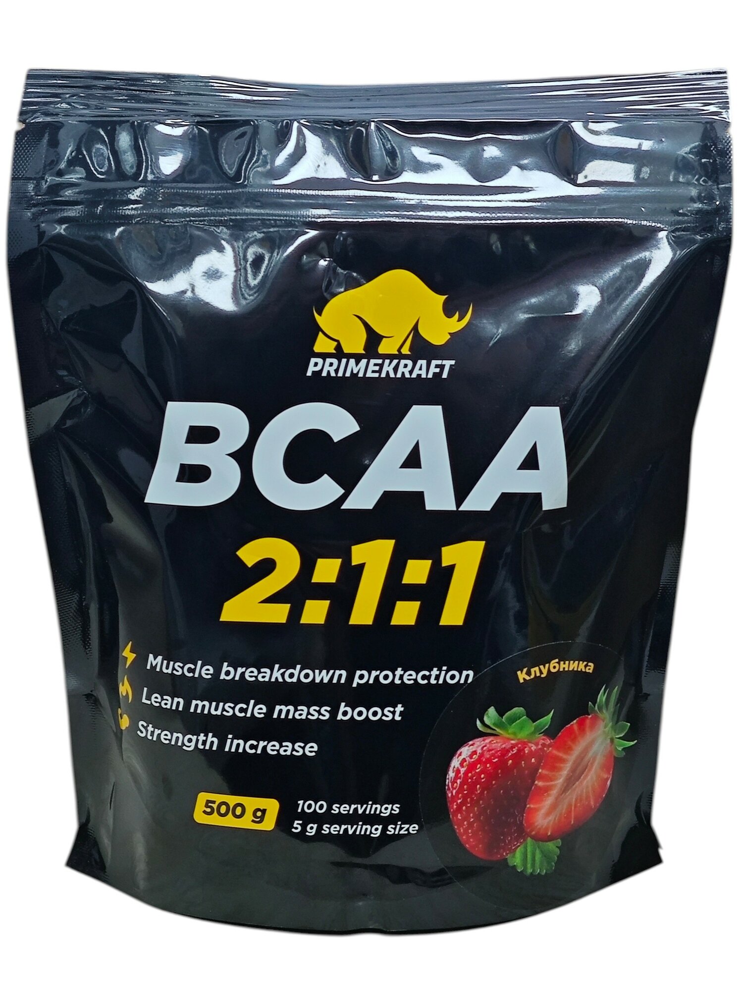 BCAA PRIMEKRAFT BCAA 2:1:1 3900 мг 500 г, Клубника