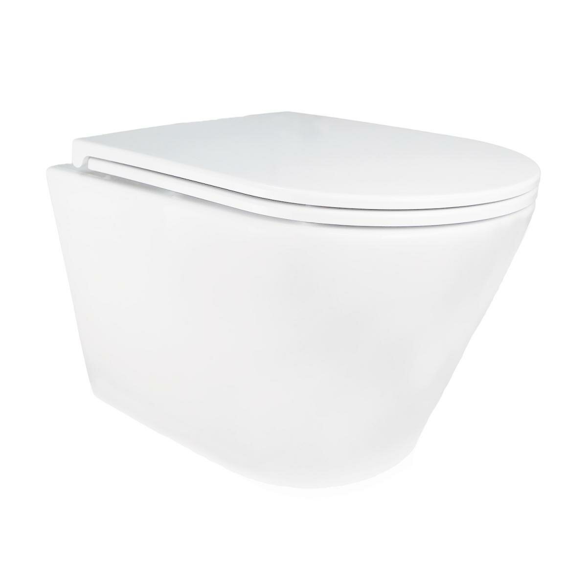 Унитаз подвесной Azario Songo AZ-5180T-WHT цвет Белый с сиденьем Микролифт