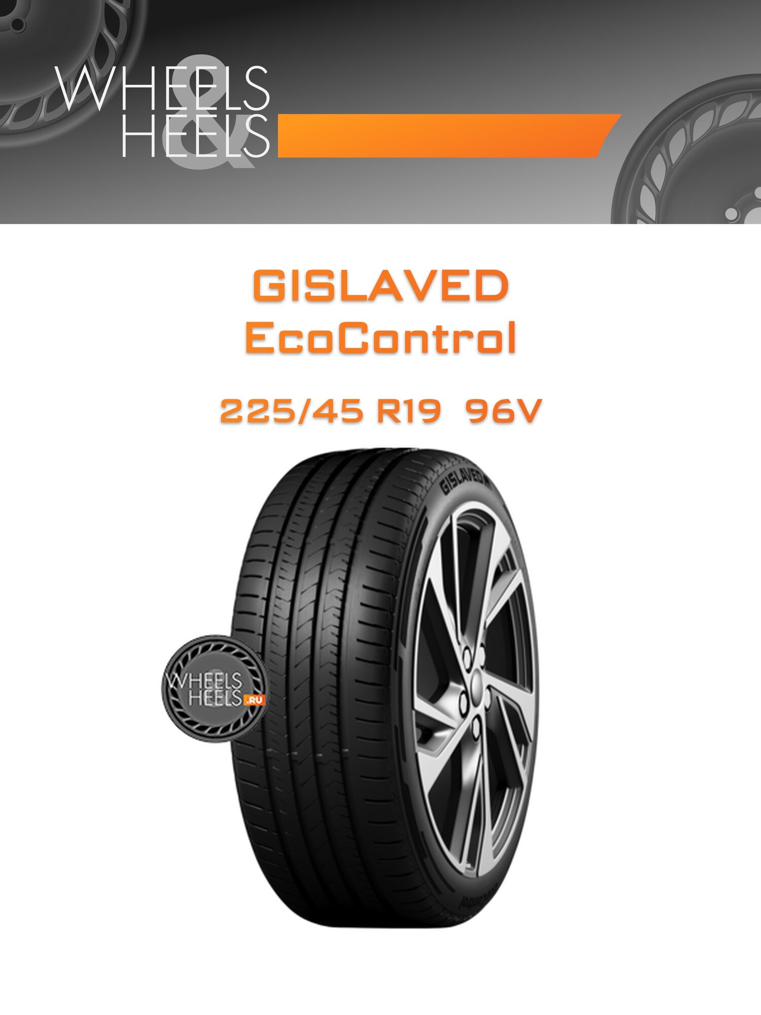 Шина автомобильная Gislaved EcoControl 225/45 R19 96V XL SUMMER, летняя, универсальная