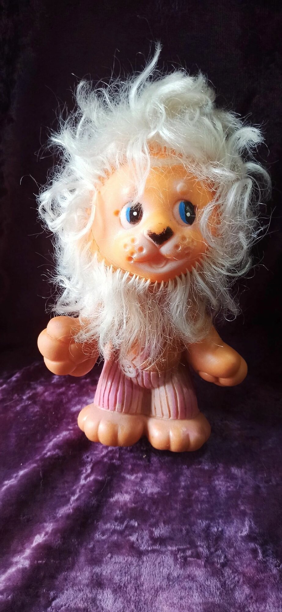Винтажная резиновая игрушка лев, 24 см