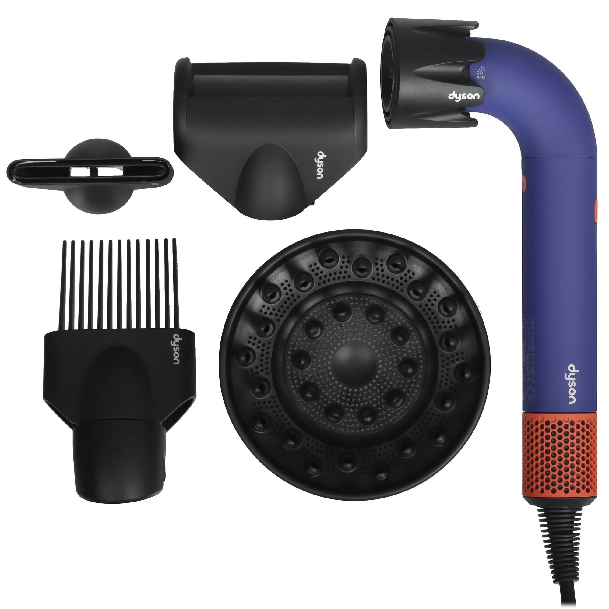 Фен Dyson Supersonic, HD18, UK, Vinca Blue, Topaz, профессиональный, защита от перегрева
