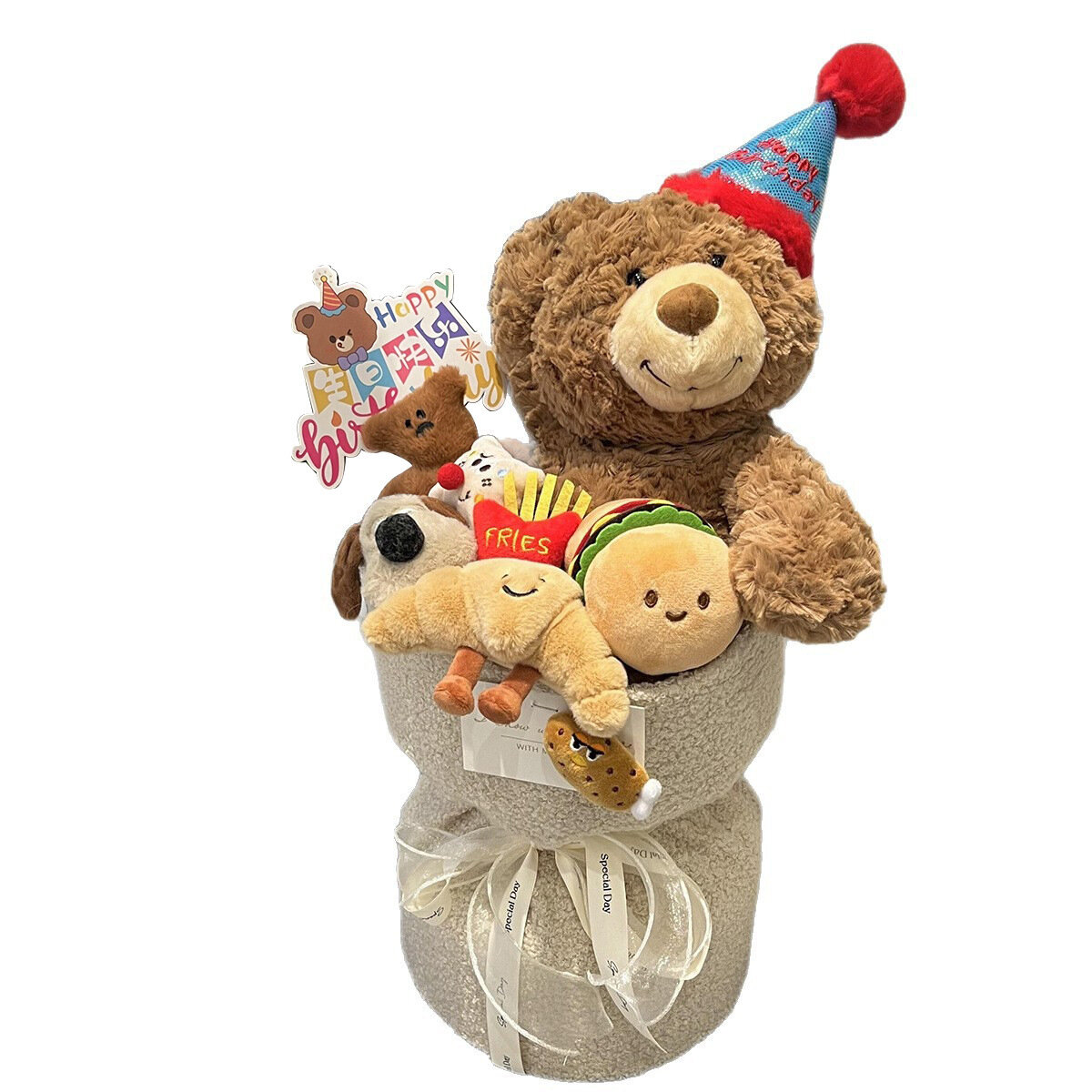 Букет из плюшевых игрушек унисекс DUOMIAOYOU Медвежонок, Birthday Bear Bouquet