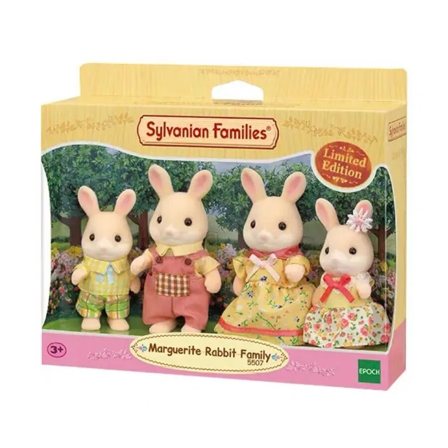 Sylvanian Families набор семьи Marguerite Rabbit Family, фигурки кроликов, 8 см, пластик