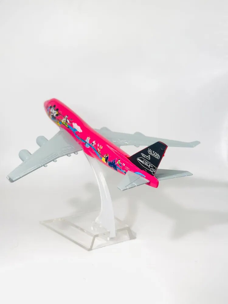 Сборная модель самолета JAL Dream Express, масштаб 1/500, металл, 16 см, малиновый — фото 1