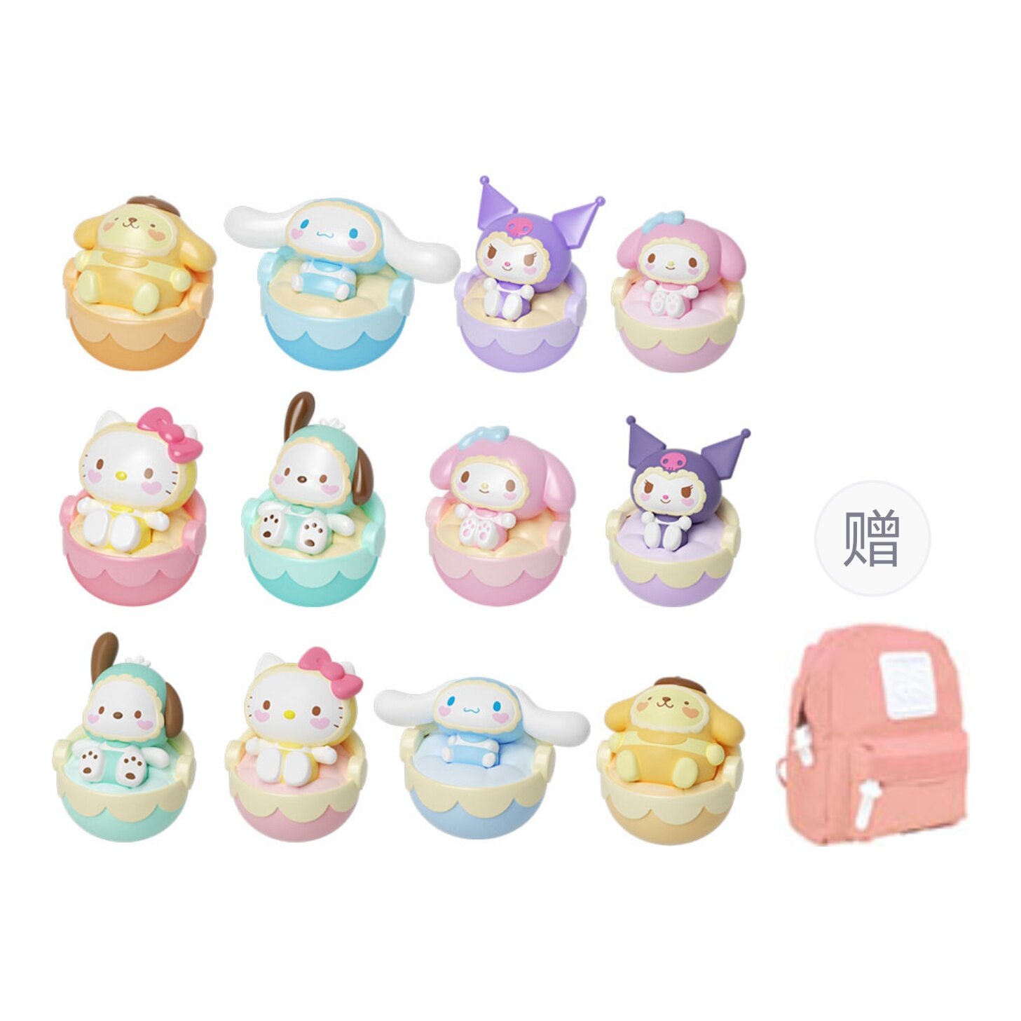Наборы с загадками унисекс MOETCH Sanrio Cradle Rocking Doll Collection Kuromi Cinnamoroll, Full Box 18 Pcs