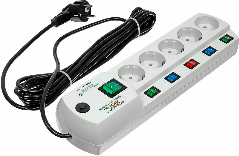 Сетевой фильтр Most ERG 5м (5 розеток) белый (коробка) Net Filter Most ERG 5m (5 outlet) white Box