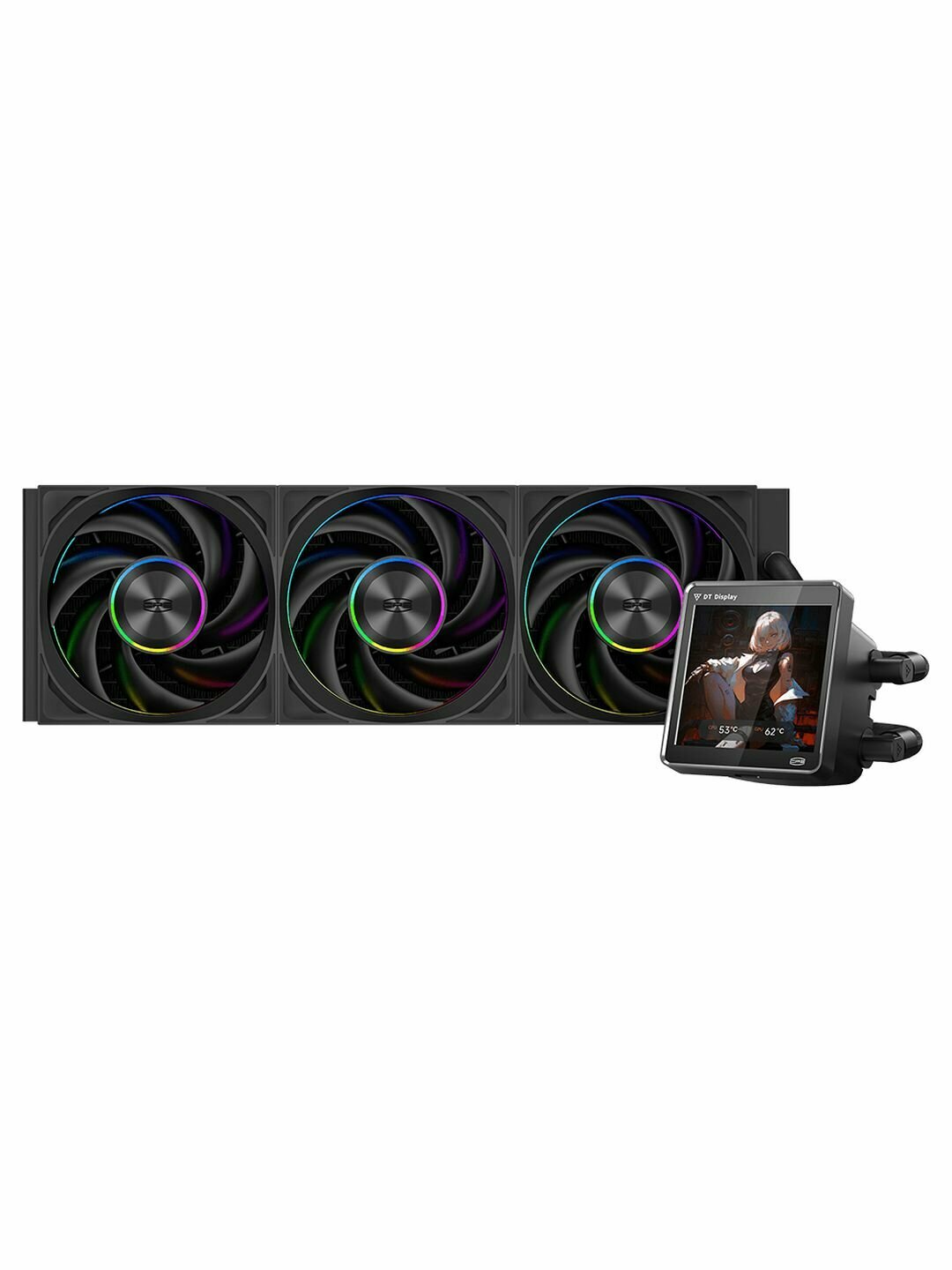Система водяного охлаждения PCCOOLER DT360 Display, ARGB, 120 мм, черный (DT360-BKAWXY-GL)