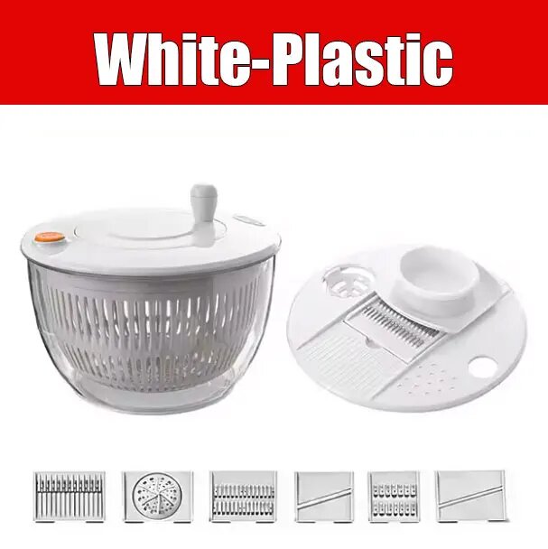 Салатница с овощечисткой, White-Plastic