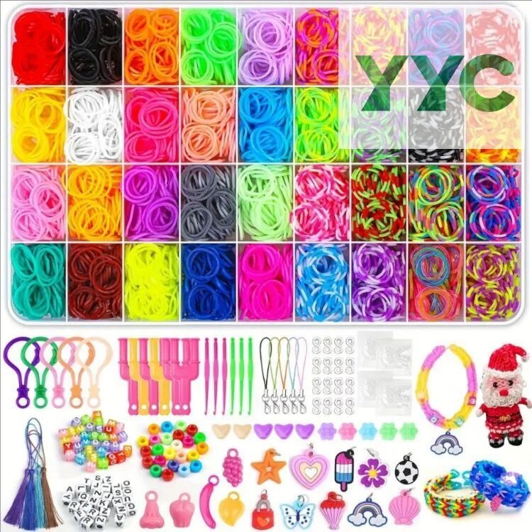 2900 шт. Коробка 32 цвета Набор для изготовления браслетов из резинок DIY Loom bands - Прочный набор Инструменты для рукоделия Аксессуары