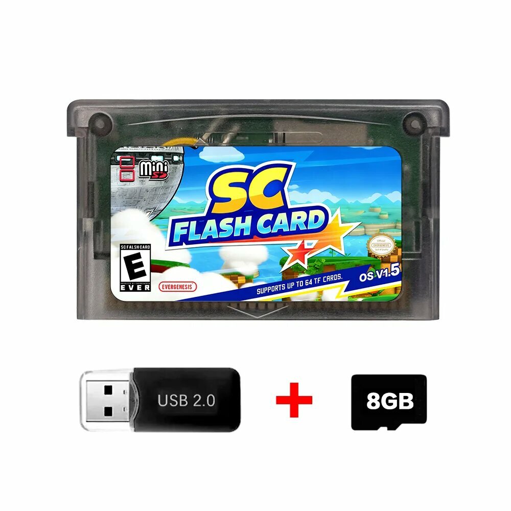 Skchao Mini SC Card 1000+ в 1 для GBA GBC GB NES Black With 8G