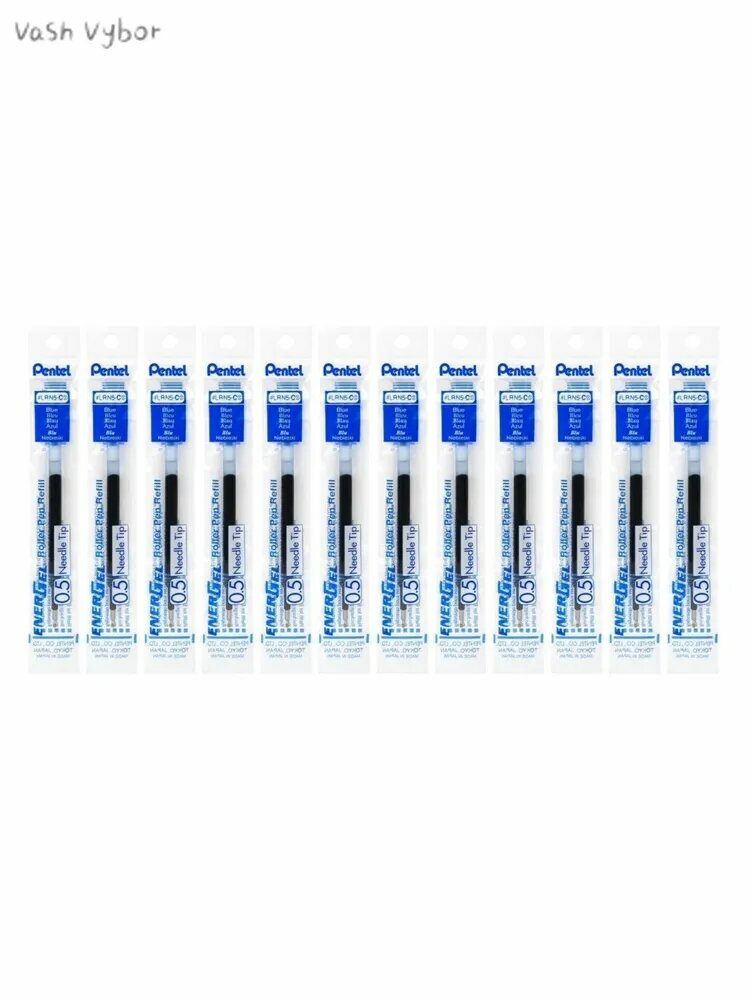 Pentel EnerGel LRN5-C Ручка Гелевая Сменный Стержень 0.5 мм Голубой, 12 шт