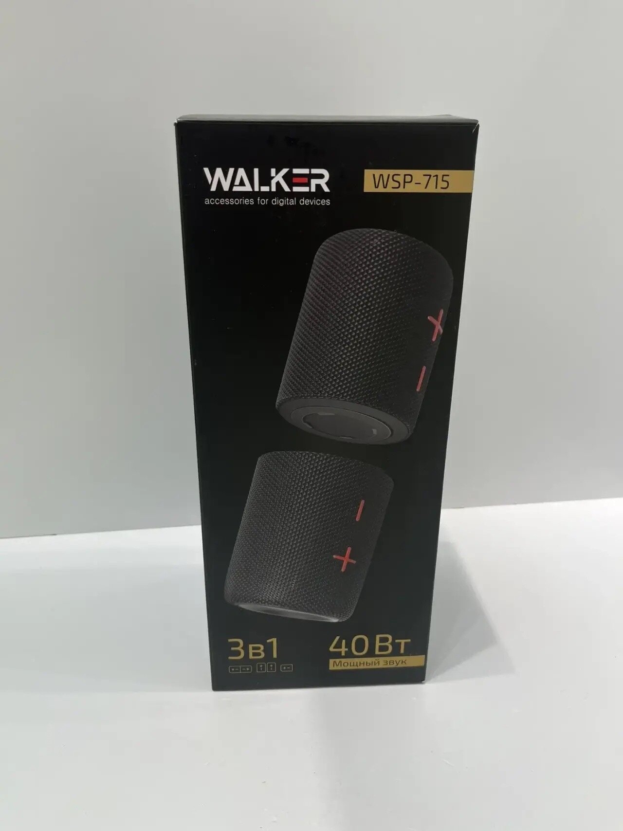 Колонка портативная, 3в1, Bluetooth, 40Вт, TWS синхронизация, 18 часов работы, RGB-свет, как jbl и marshall, черная