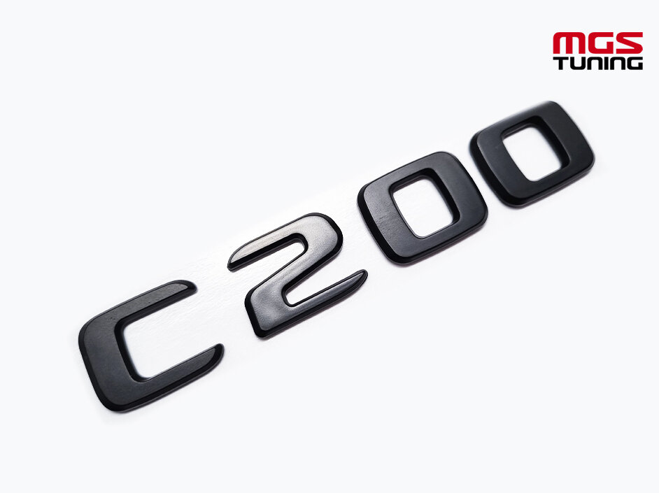 Шильдик на багажник C200 для Mercedes-Benz, ABS-пластик, черный — фото 1