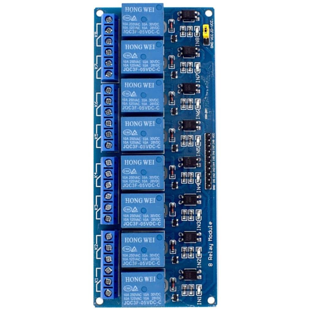 8-канальный модуль реле 5В/12В/24В с оптопарой, 12V