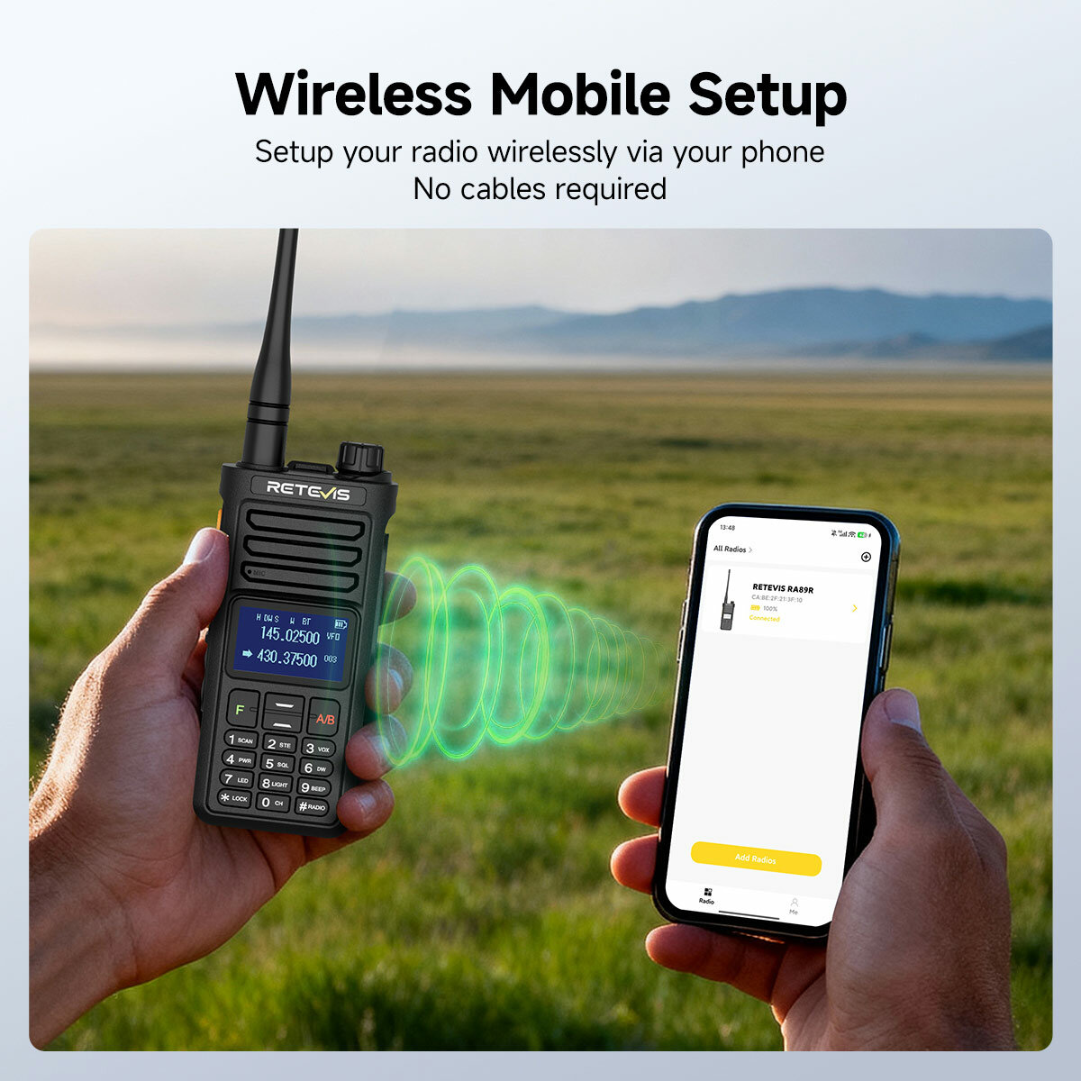 Рация портативная Retevis RA89R, 10W, VHF/UHF, 200 каналов, IP68 — фото 1
