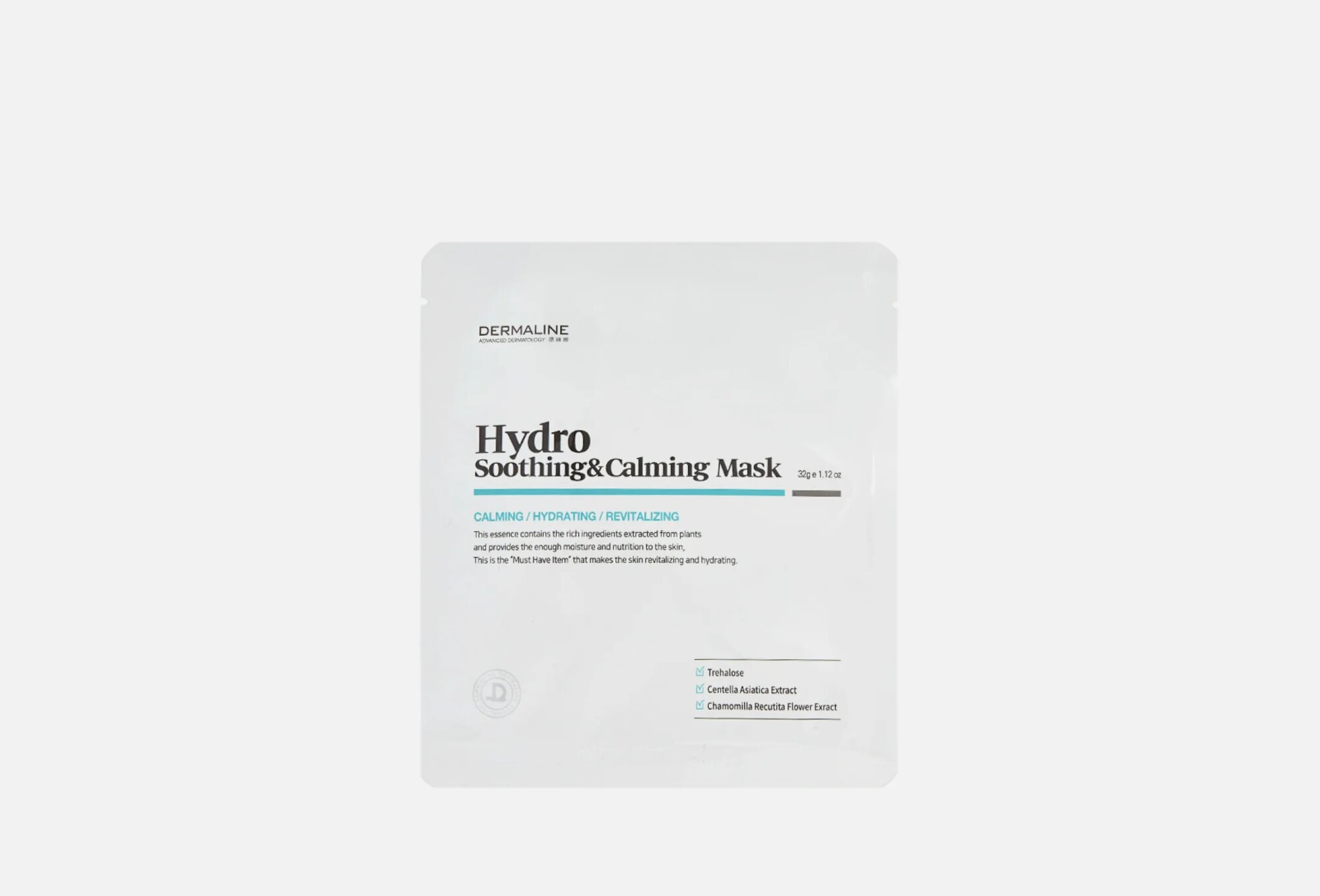Dermaline HYDRO SOOTHING & CALMING MASK Успокаивающая тканевая маска для лица 32г