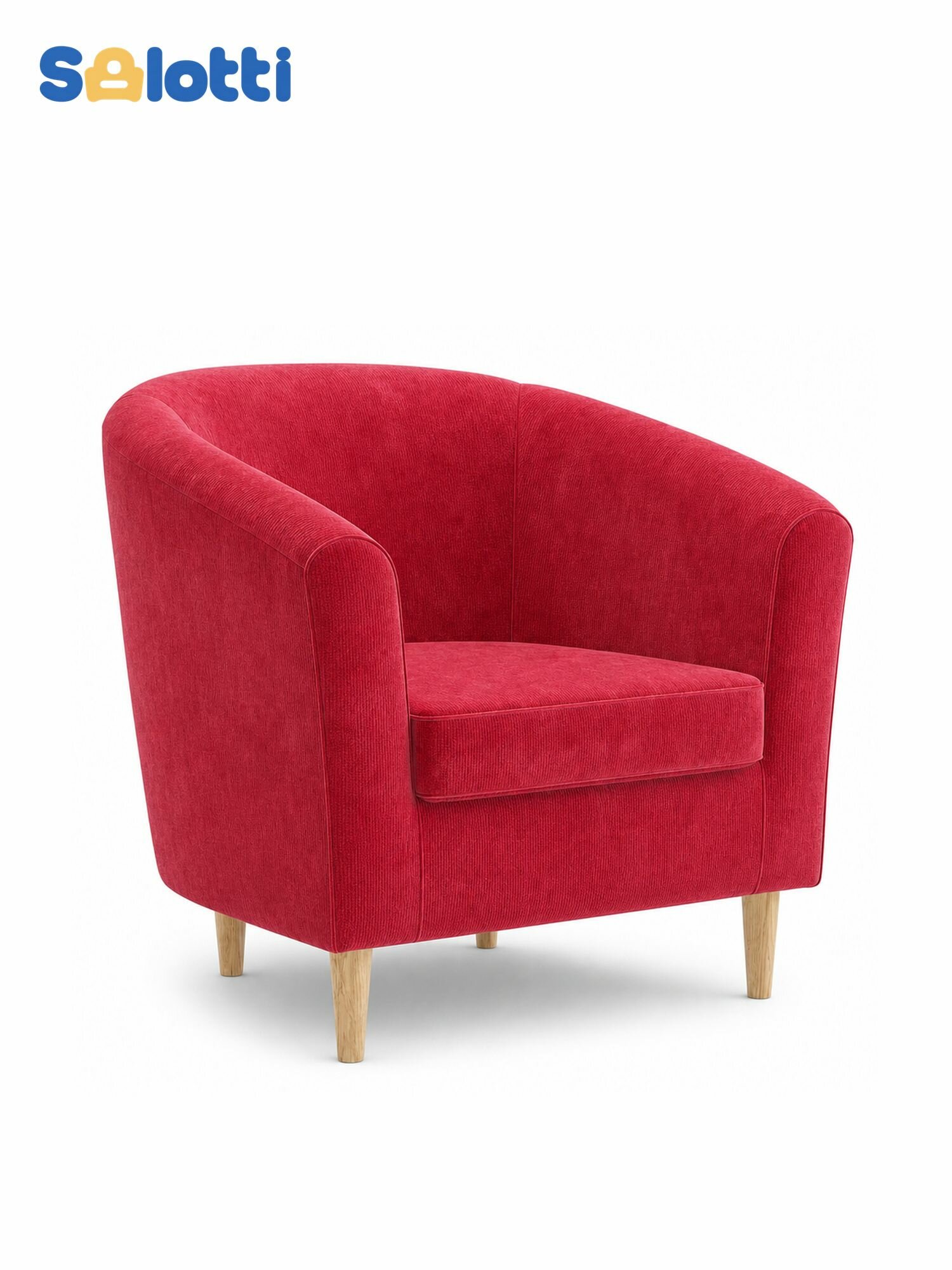 Кресло мягкое Salotti Веста велюр Velvet Lux 34, опоры светлые