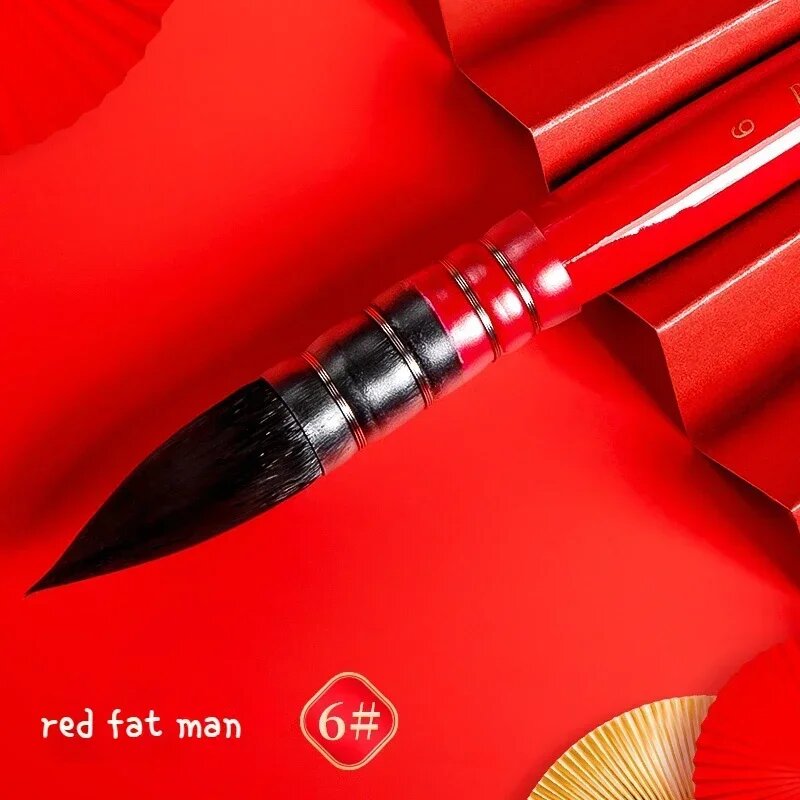 Кисть Borrence круглый белый кроличий волос Красный, Red 6