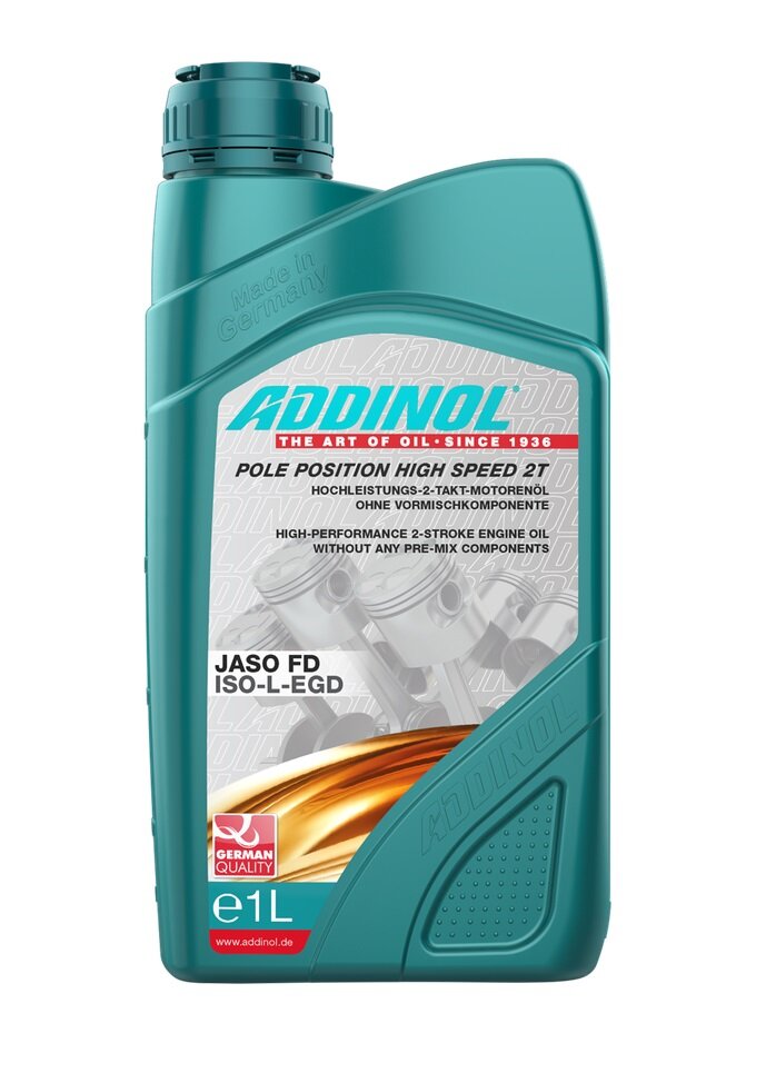 Моторное масло для 2 тактных двигателей Addinol Pole Position High Speed 2T (1л) 72403607, AD-2T-HS-1L