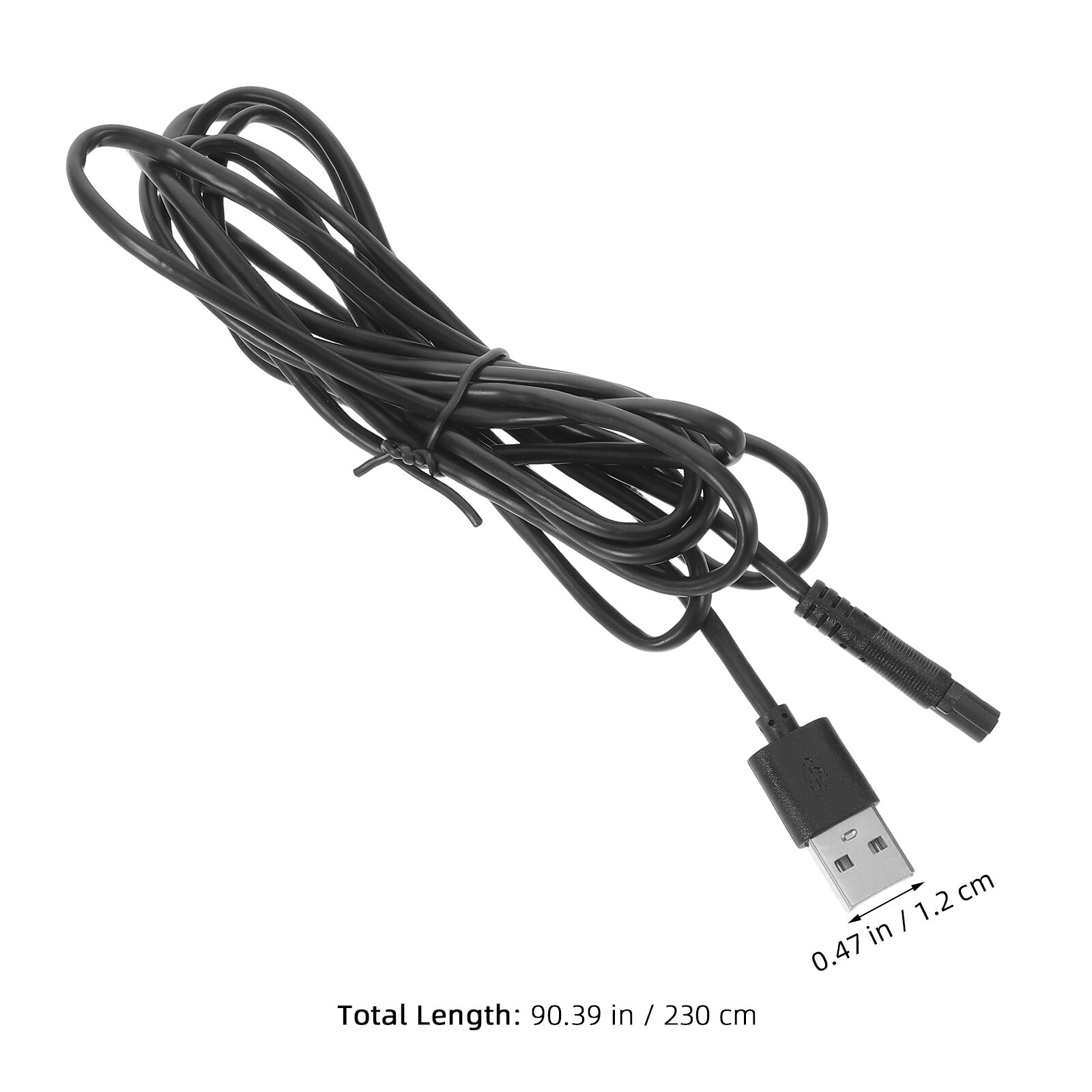 Чёрный usb кабель для видеорегистратора из сплава и пластика для автомобиля 2,3 м