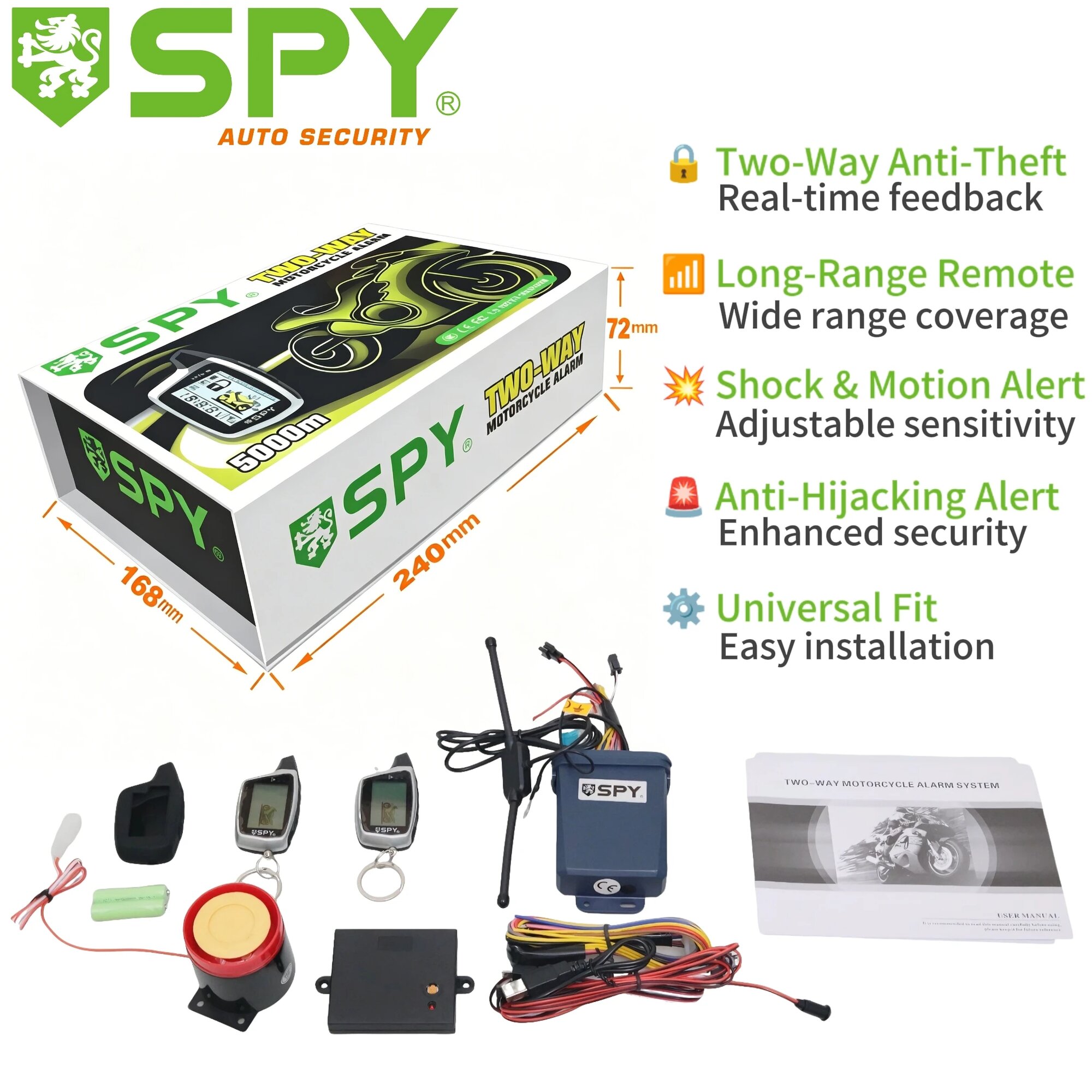 SPY сигнализация для мото, 2 Way сигнализация для мотоцикла, сигнализация на мотоцикл, сигнализация мотоцикл, с ЖК-дисплеем