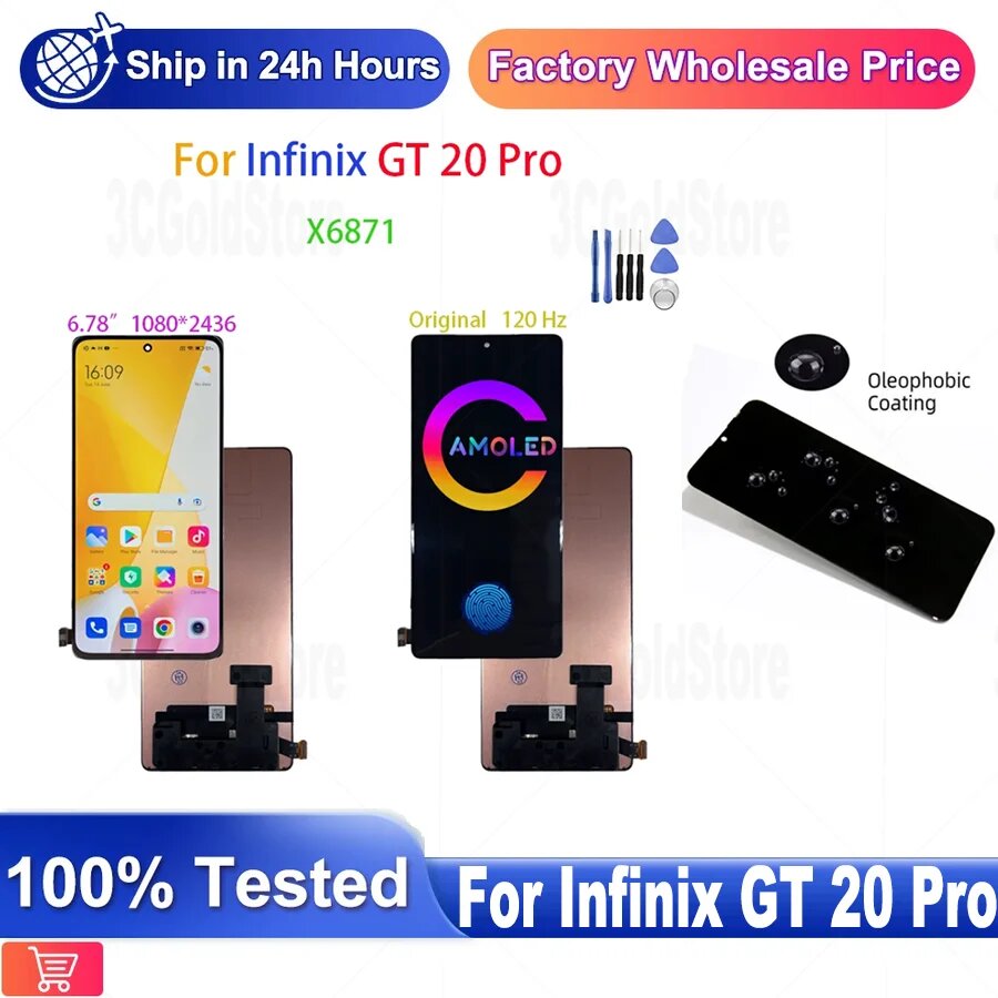 Оригинальный AMOLED для Infinix GT 20 Pro X6871, ЖК-экран + сенсорная панель, Original Not Frame