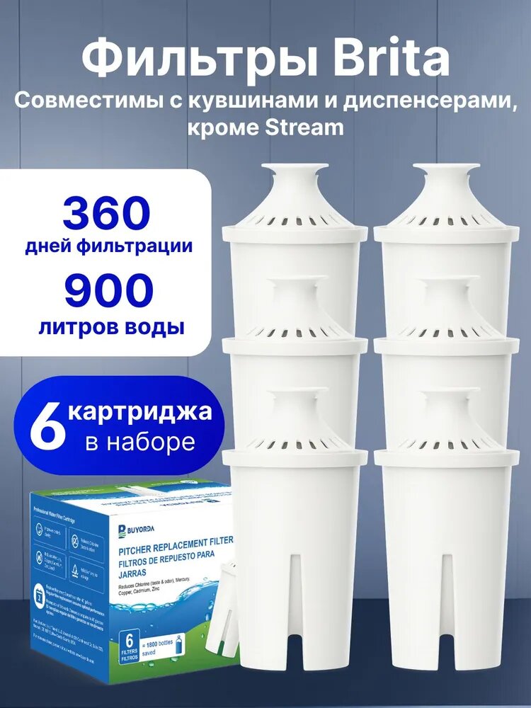 Сменный картридж для водяного фильтра Brita для кувшинов и диспенсеров, совместимый с Brita Classic, OB03, Mavea 107007 35557, фильтр для кувшина с водой