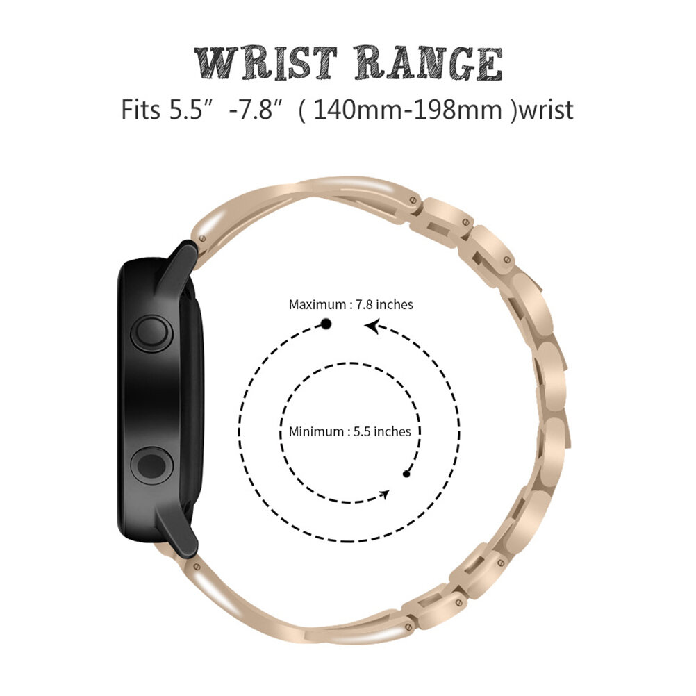 1 Pc Ремешок Для Часов 22Mm С Камнями Вставка X Type Для Умных Часов Золотой 14 50X2 20X0 50Cm