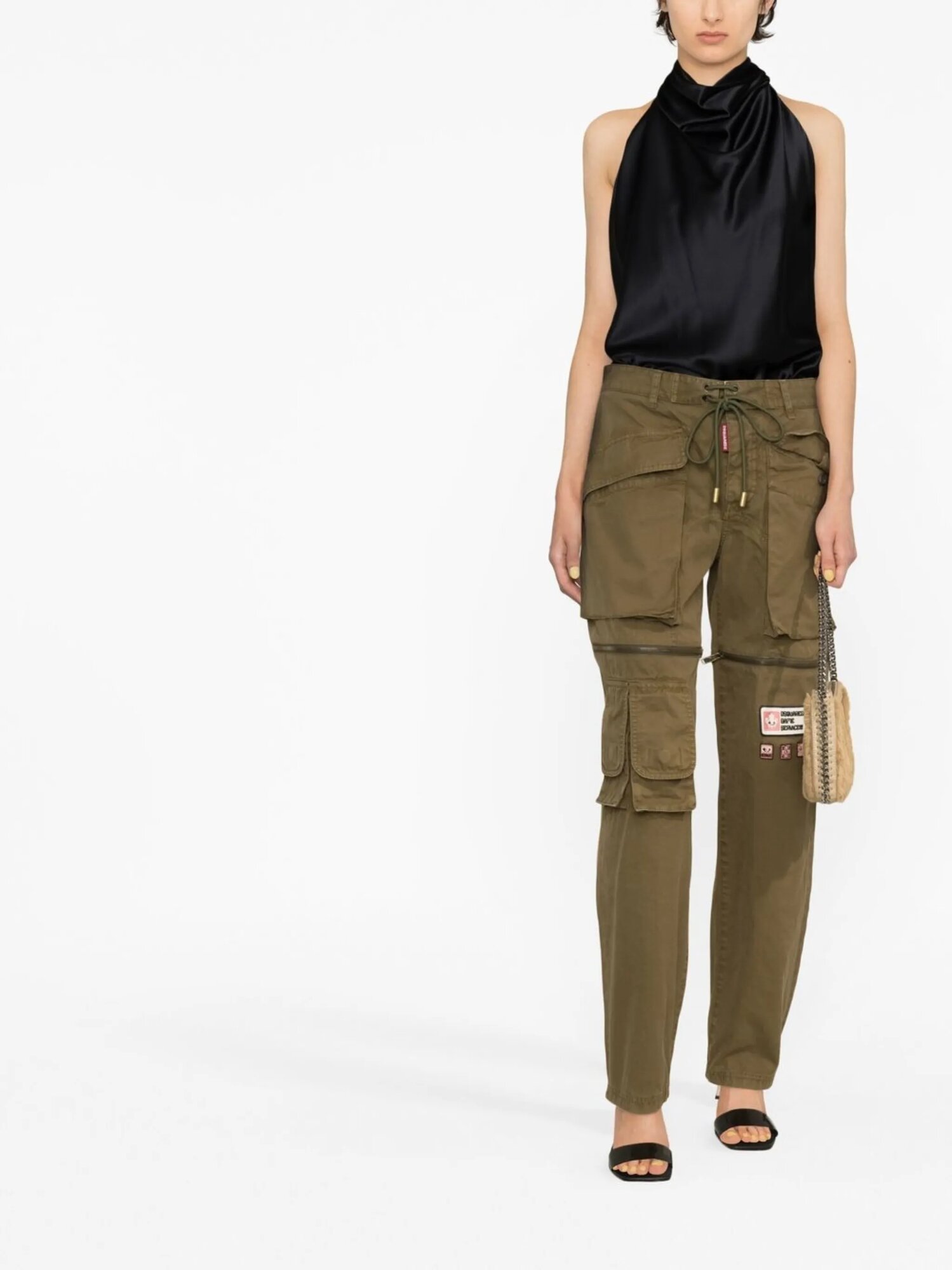Брюки DSQUARED2 Patch-detail tapered cargo trousers, размер 40 — фото 1