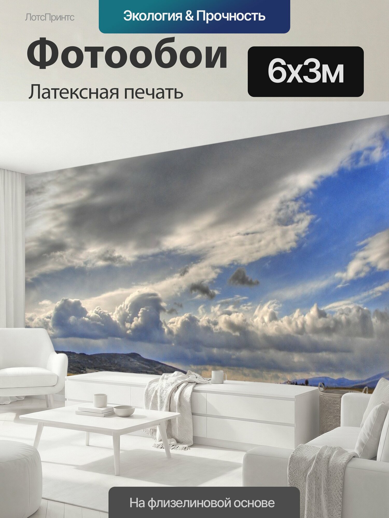 Фотообои моющиеся ударопрочные "Анкара, пейзаж, дорога" 600x300 см. латексная печать