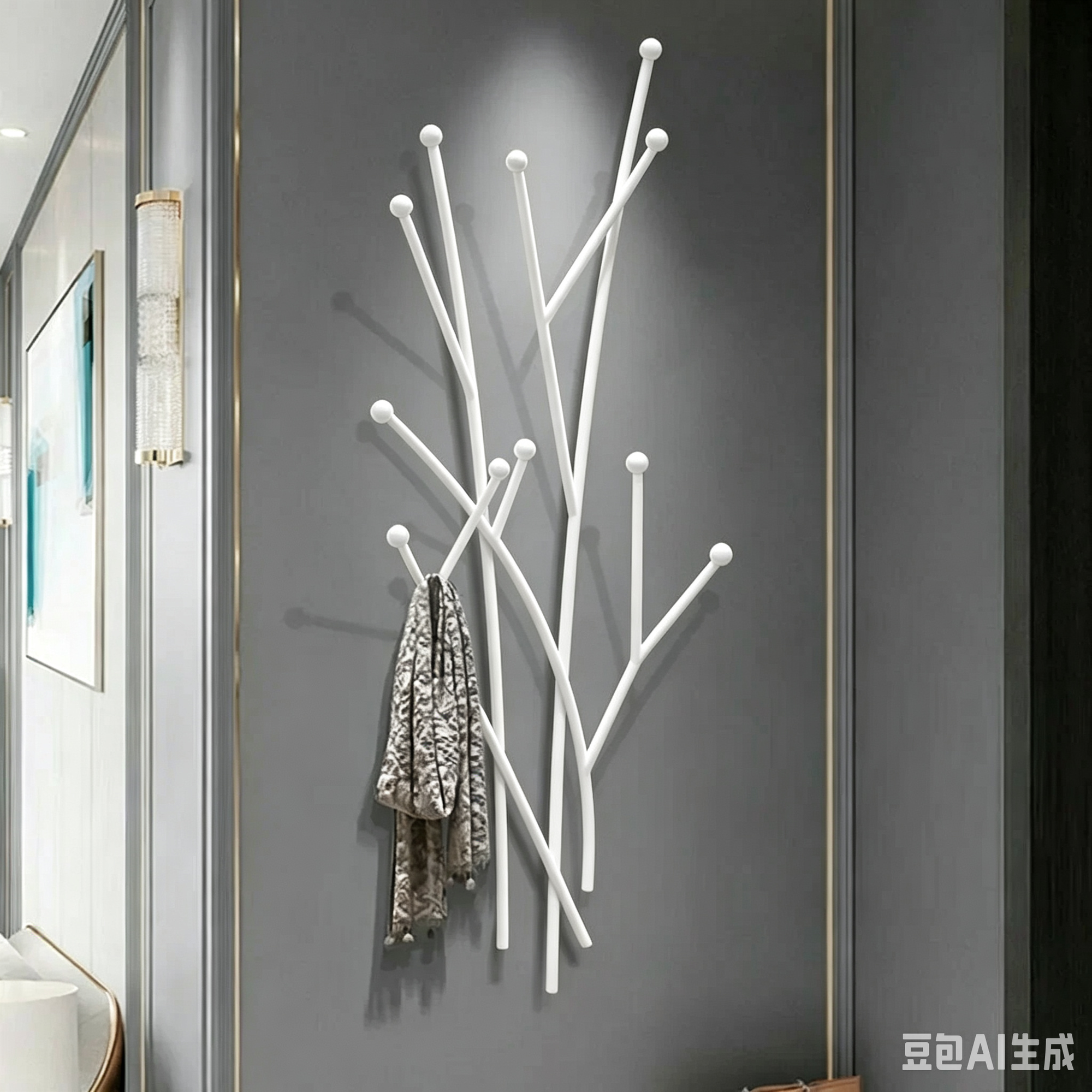Настенная вешалка "Elliott", white, настенная, размеры 31см x 80см x 10см