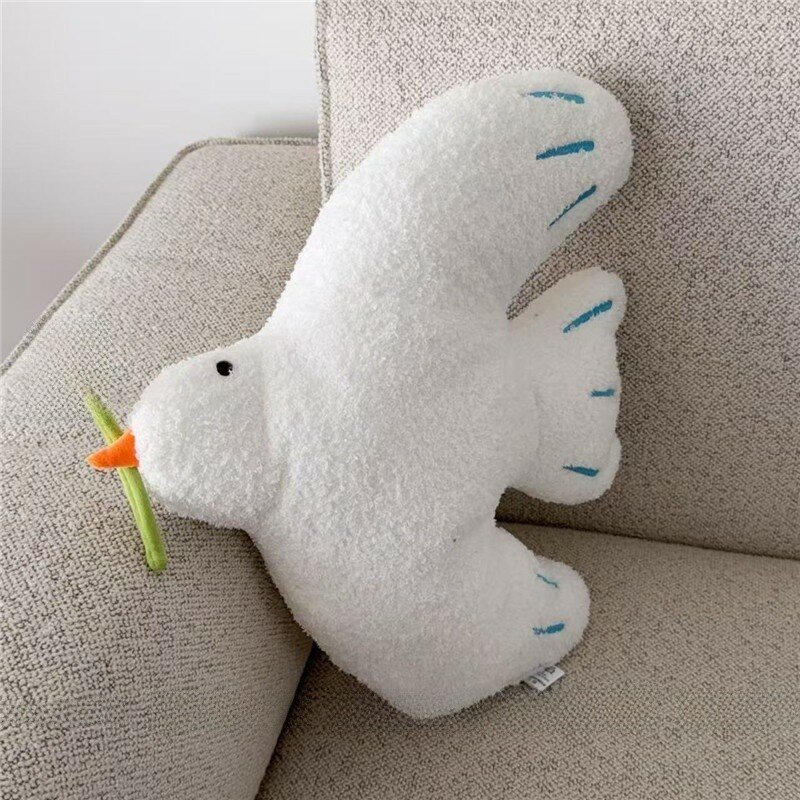 Style spring bear cushion with embroidered pattern for sofa and bedroom flying bird