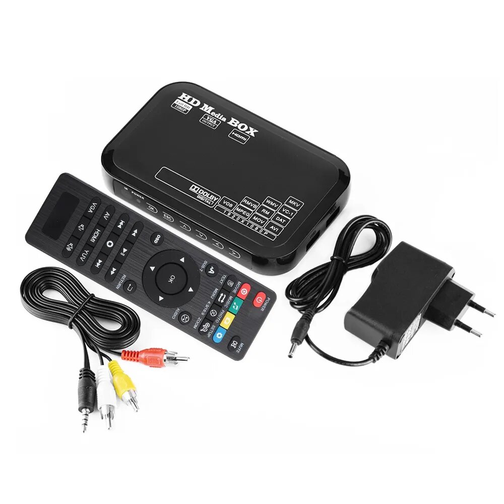 Медиаплеер Full HD 1080P с HDMI и пультом ДУ для дома