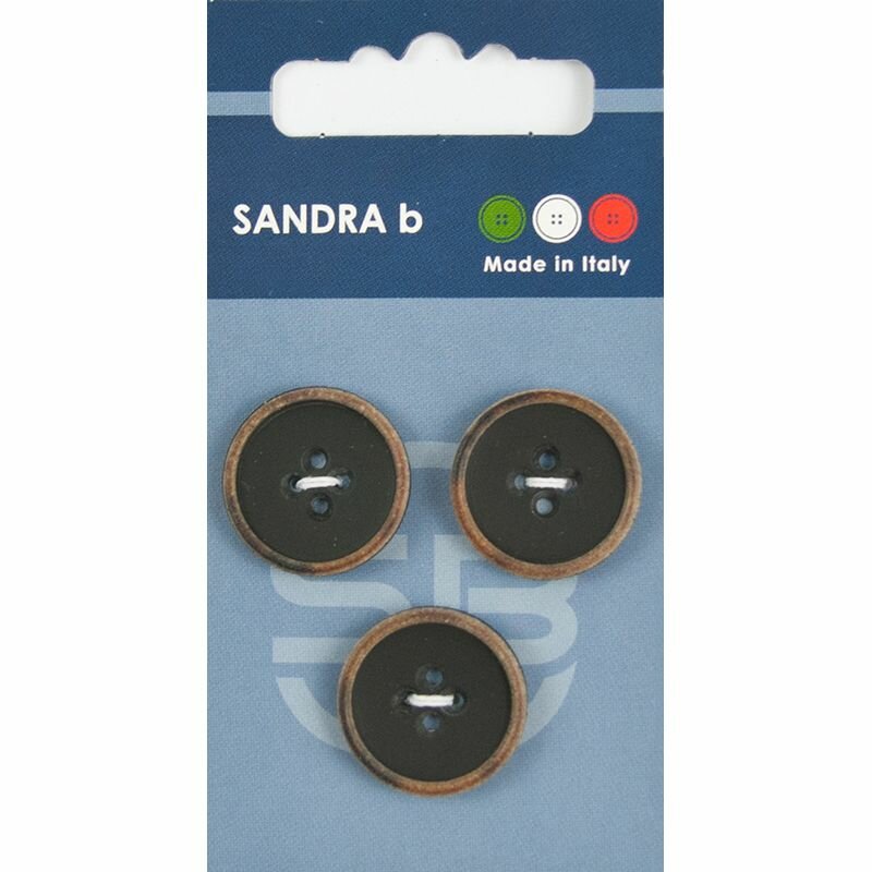 Пуговицы Sandra b Черные, 4 отверстия, 3 шт