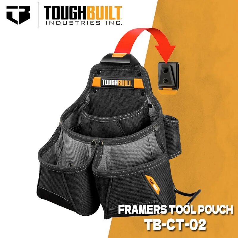Поясной карман TOUGHBUILT TB-CT-02 ClipTech, 9 отделений, для плотников