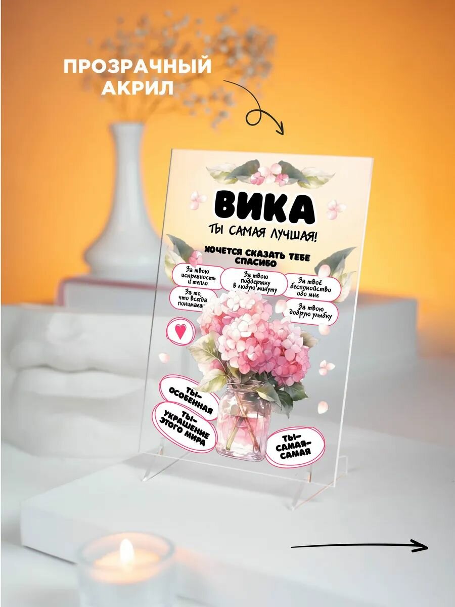 Прикольный подарок для Вики на день рождения или новый год, именной сувенир Вике — фото 1