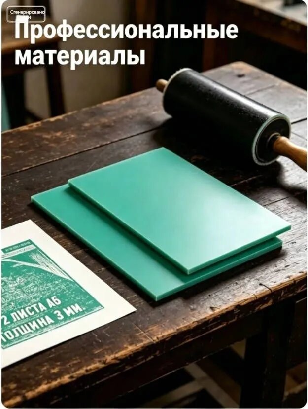 Линолеум для линогравюры А6 , 3 мм , 2 шт , Материал для штампов