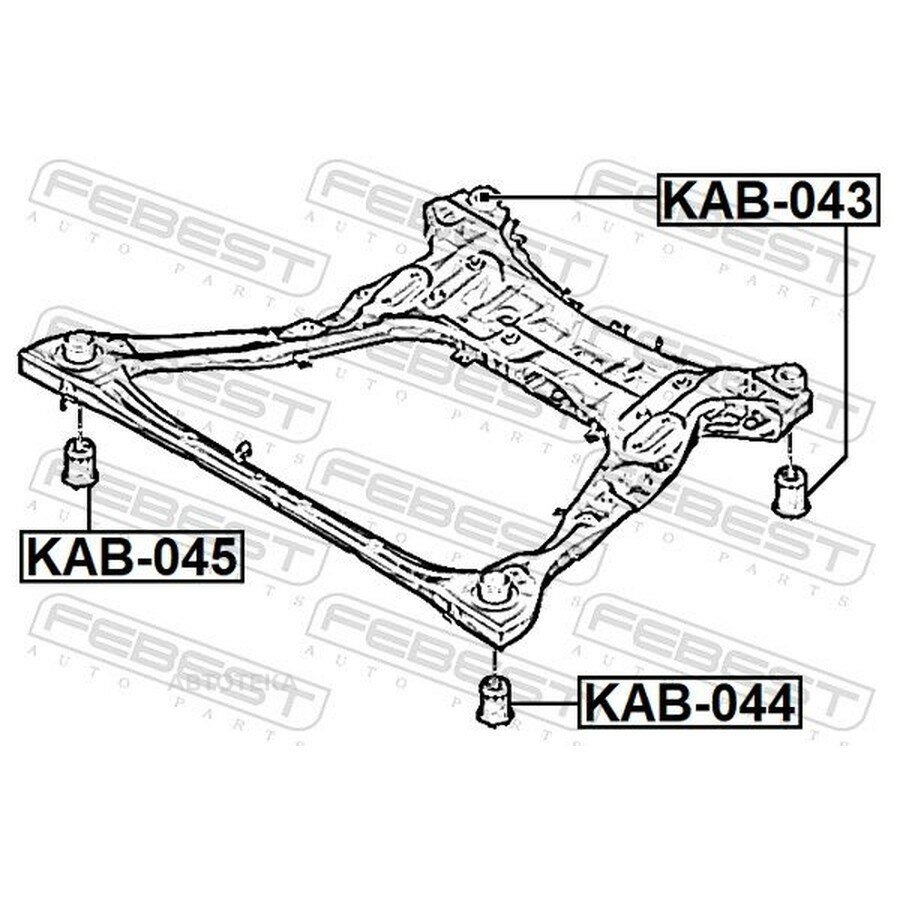Сайлентблок подрамника передний KAB-044 FEBEST KAB044