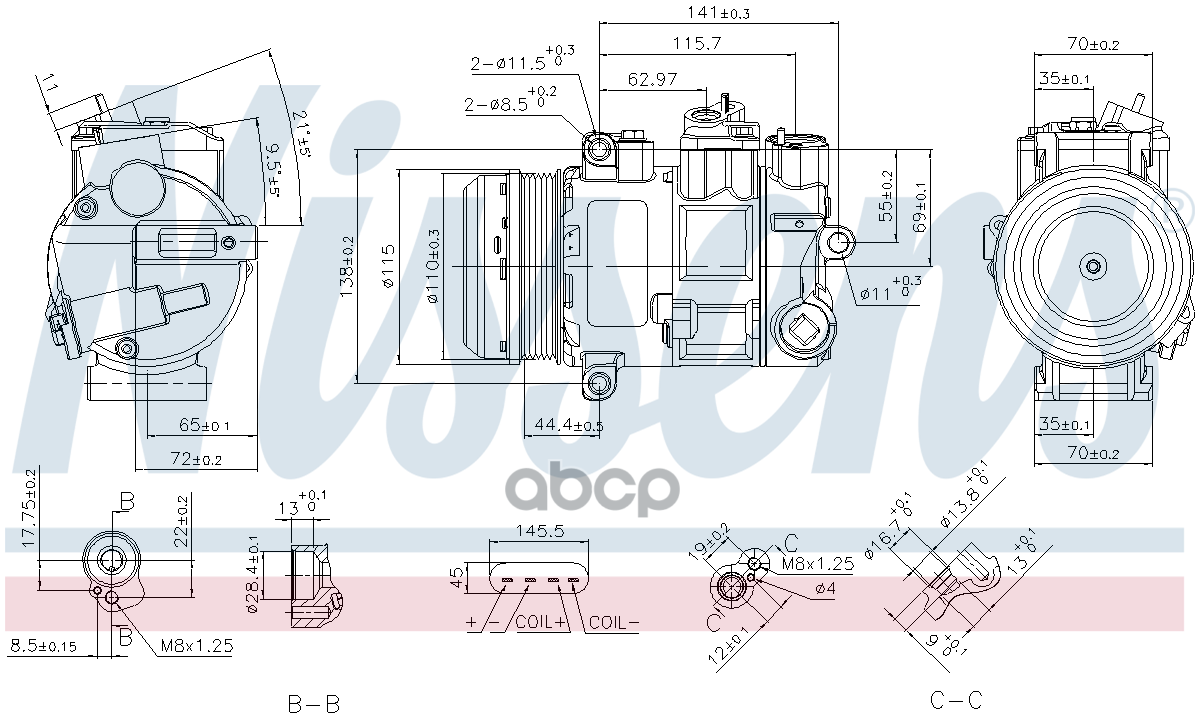 Компрессор кондиционера Nissens арт. 890696